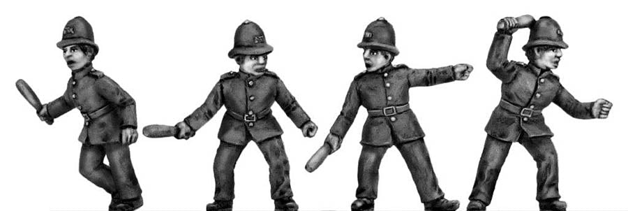 Victorian mounted police on foot, charging – Eureka Miniatures